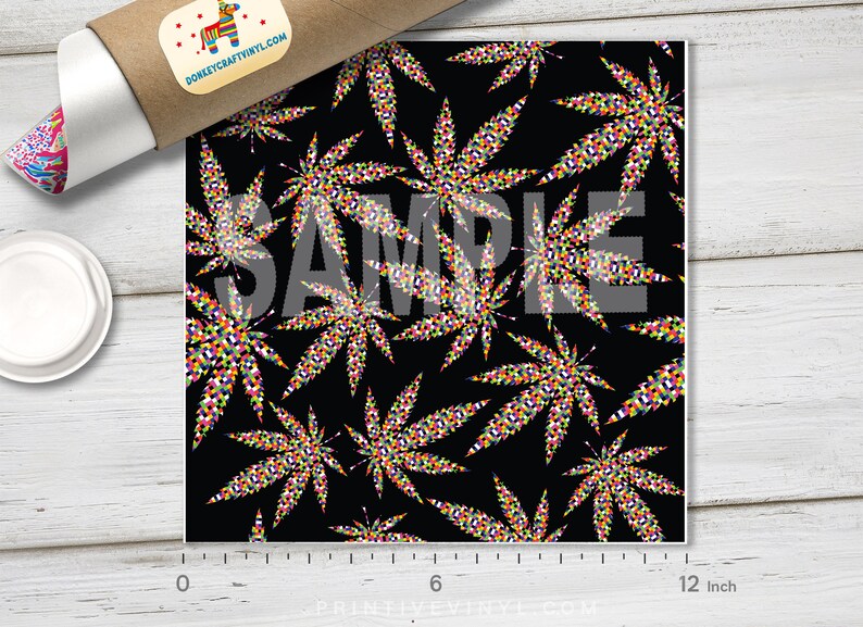 Marijuana Cannabis Leafs Printed HTV Pattern Vinyl Siser - Etsy