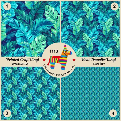 Tropical Palm Leaves Printed HTV Pattern Vinyl Iron on - Etsy