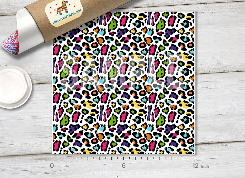 Colorful Leopard Animal Print Printed Vinyl Glitter HTV - Etsy