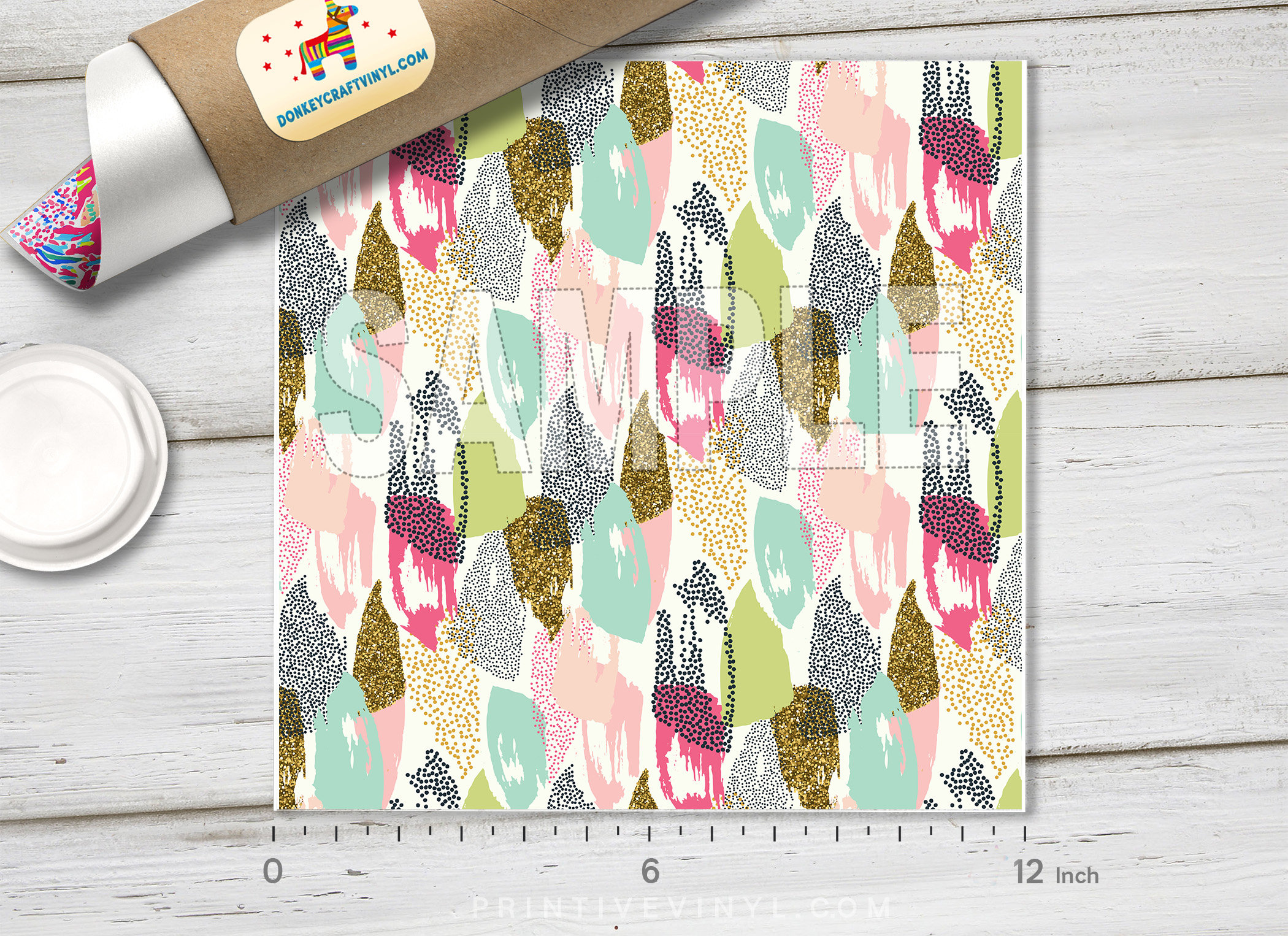 Textured Brush Strokes and Stripes Printed HTV Pattern Vinyl | Etsy