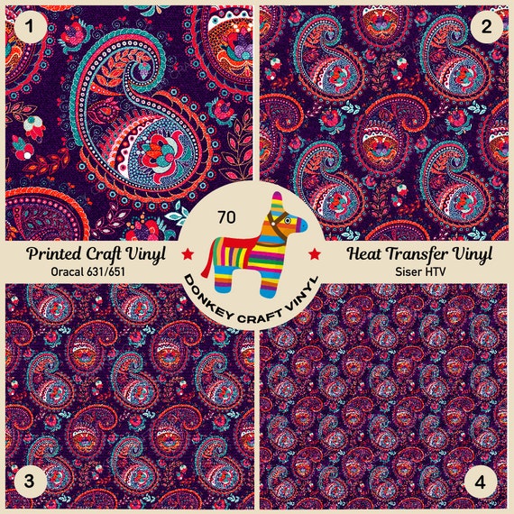 Paisley Printed Vinyl Pattern HTV Patterned Vinyl Iron on - Etsy
