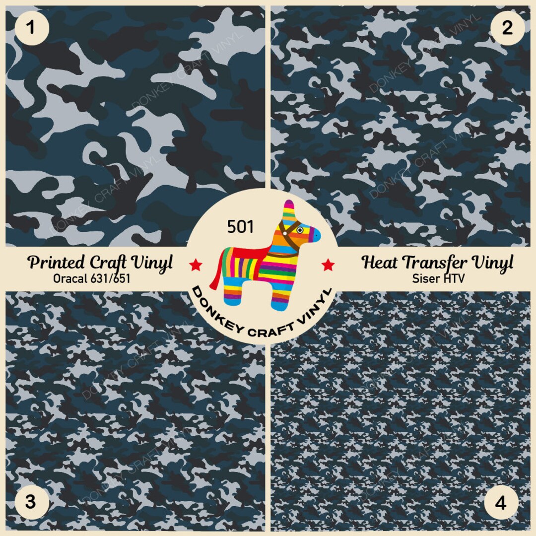 Military Camouflage Printed HTV, Patterned Vinyl, Glitter HTV, Iron on ...
