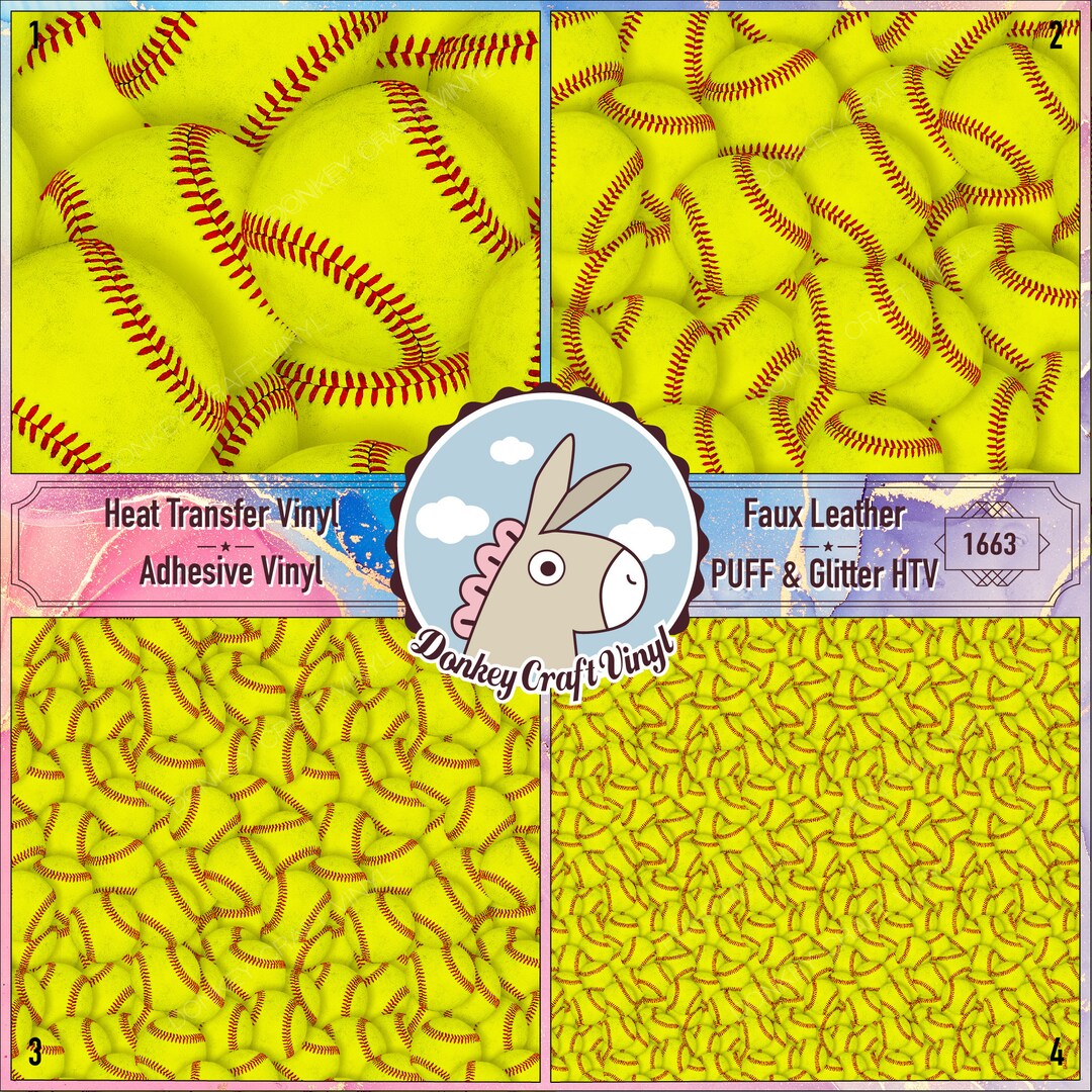 Softball Threads Pattern Printed HTV, Pattern Glitter HTV, Iron on Heat ...