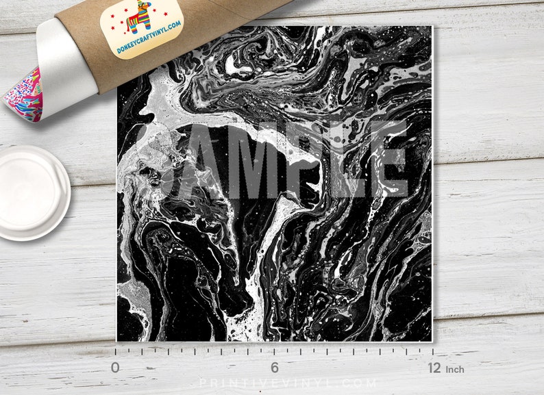 Black Marble Printed HTV Patterned Iron on Vinyl Pattern - Etsy