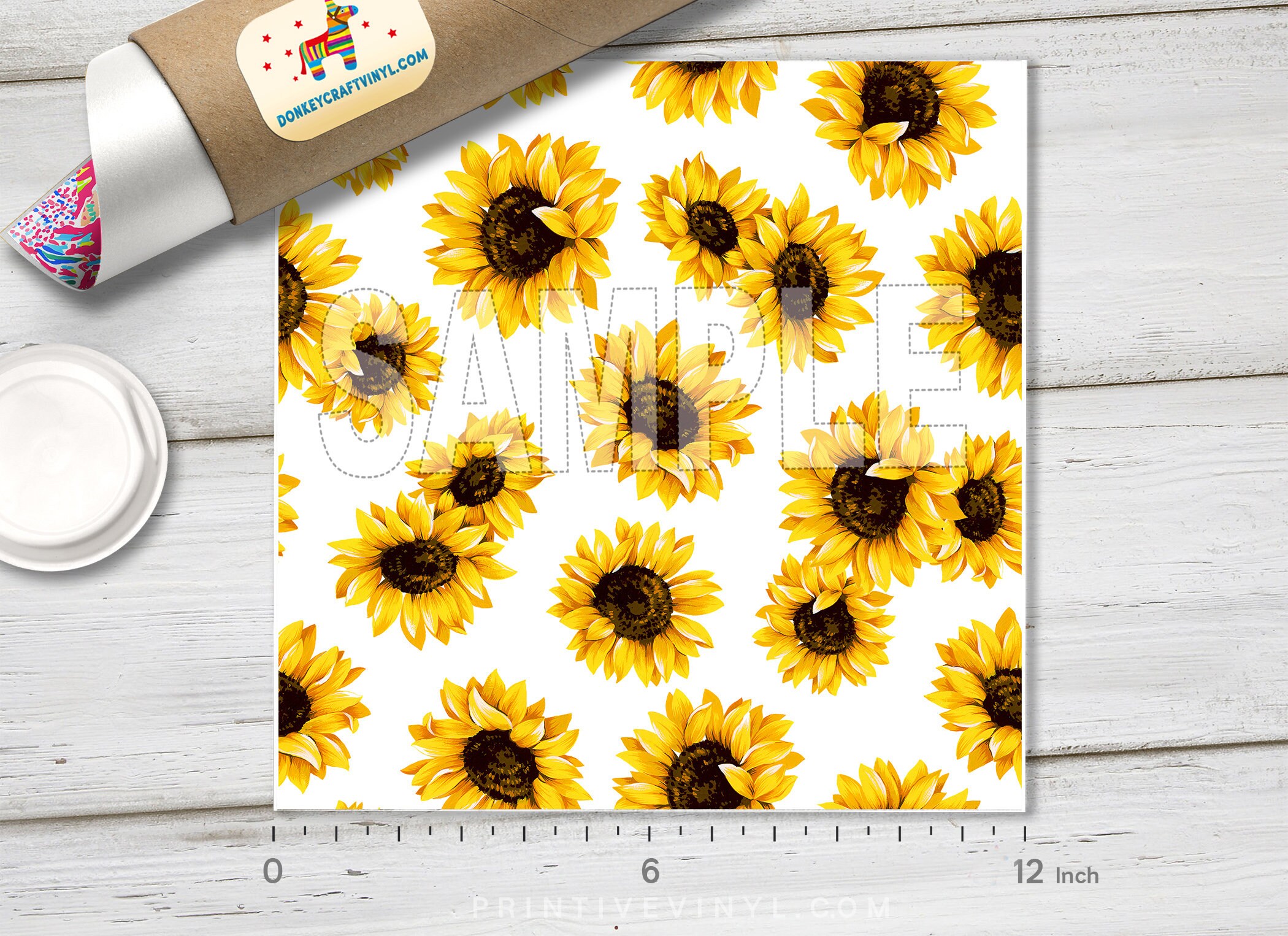 Sunflowers Printed HTV, Pattern Vinyl, Patterned HTV, Faux Leather ...