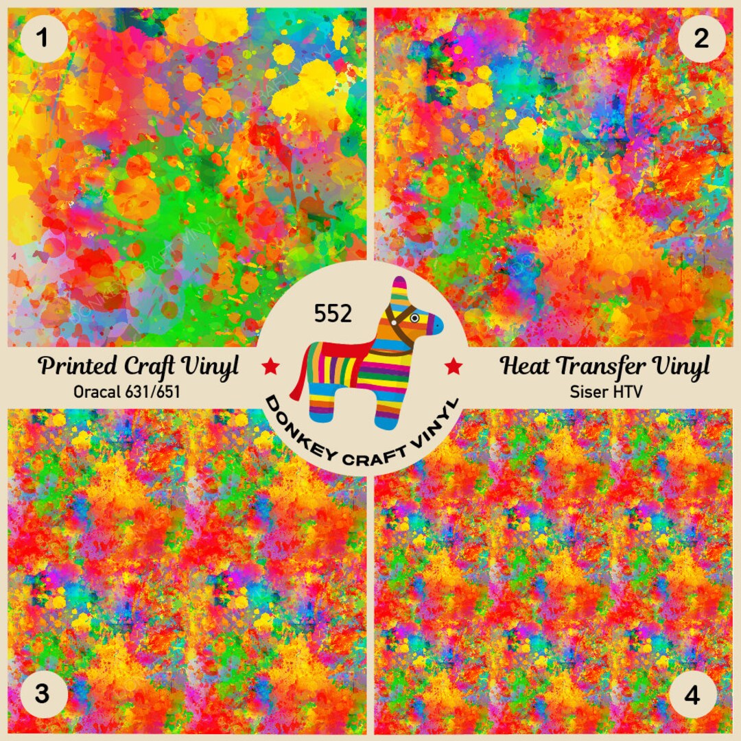 Abstract Rainbow Colorful Splash Printed HTV, Pattern Vinyl, Iron on ...
