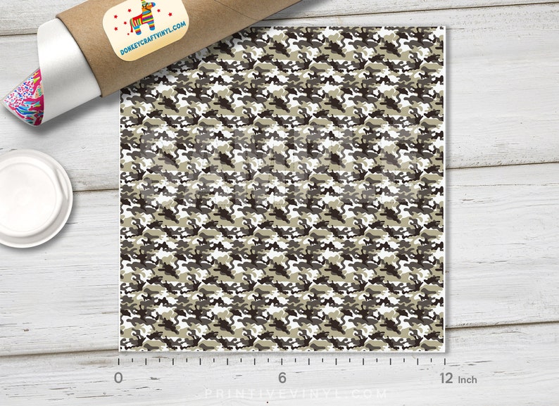 Military Camouflage Pattern Printed HTV, Patterned Vinyl, Iron on Vinyl ...
