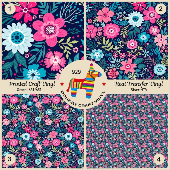Small Flower Printed HTV Pattern Vinyl Patterned HTV Iron - Etsy