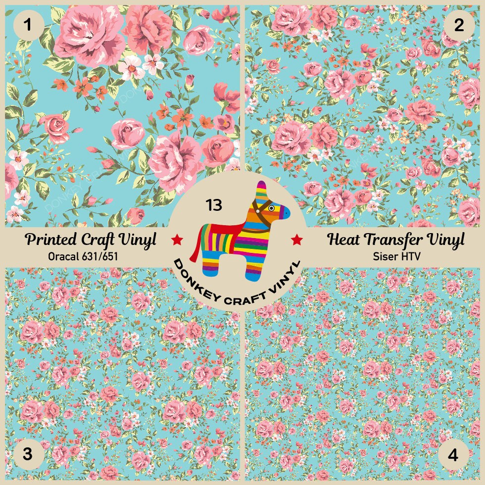 Retro Rose Wallpaper Printed HTV Pattern Vinyl Pattern HTV - Etsy