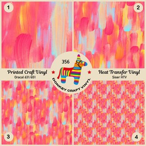 Abstract Pink Painted Printed HTV, Pattern Vinyl, Iron on Vinyl ...