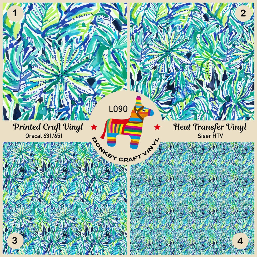 Tropical Floral Pattern Vinyl, Glitter HTV, Patterned Iron on Vinyl ...