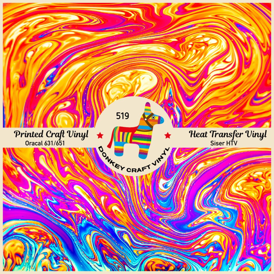Iridescent oil Pattern Printed HTV, Patterned vinyl, Iron on Vinyl ...