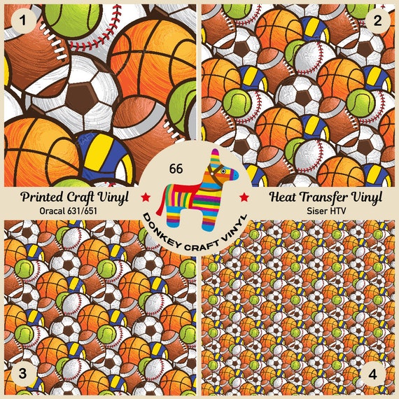 Sports Balls Printed HTV Pattern Vinyl Iron on Vinyl | Etsy