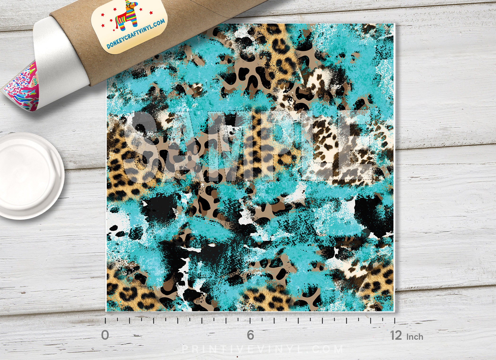 Turquoise Leopard, Cowhide Pattern Printed HTV, Pattern Glitter HTV ...