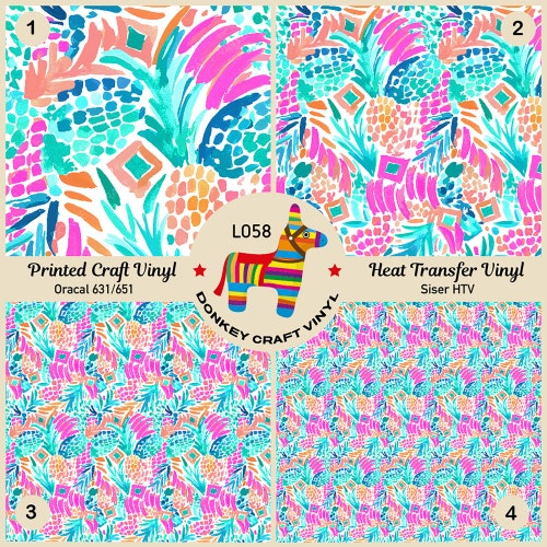 Floral Pattern Vinyl Glitter HTV Patterned Iron on Vinyl | Etsy