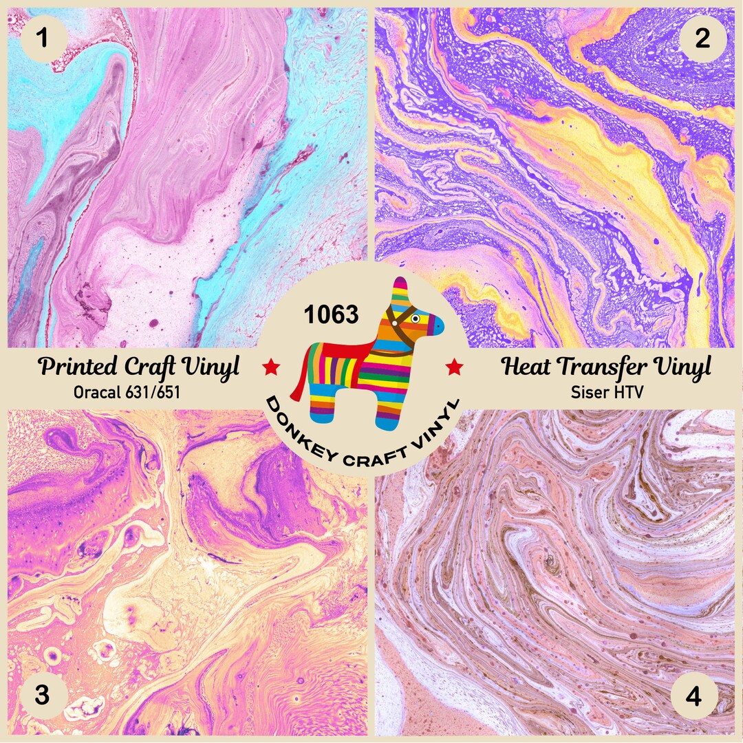 Abstract Pastel Color Marble Printed HTV, Pattern HTV, Iron on Vinyl ...