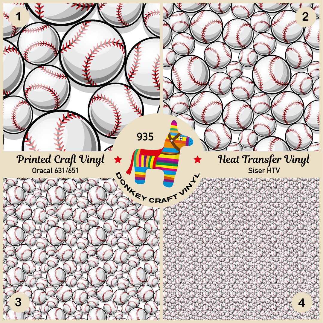 Baseball Pattern Printed HTV, Iron on Vinyl, Pattern Vinyl, Puff Heat ...