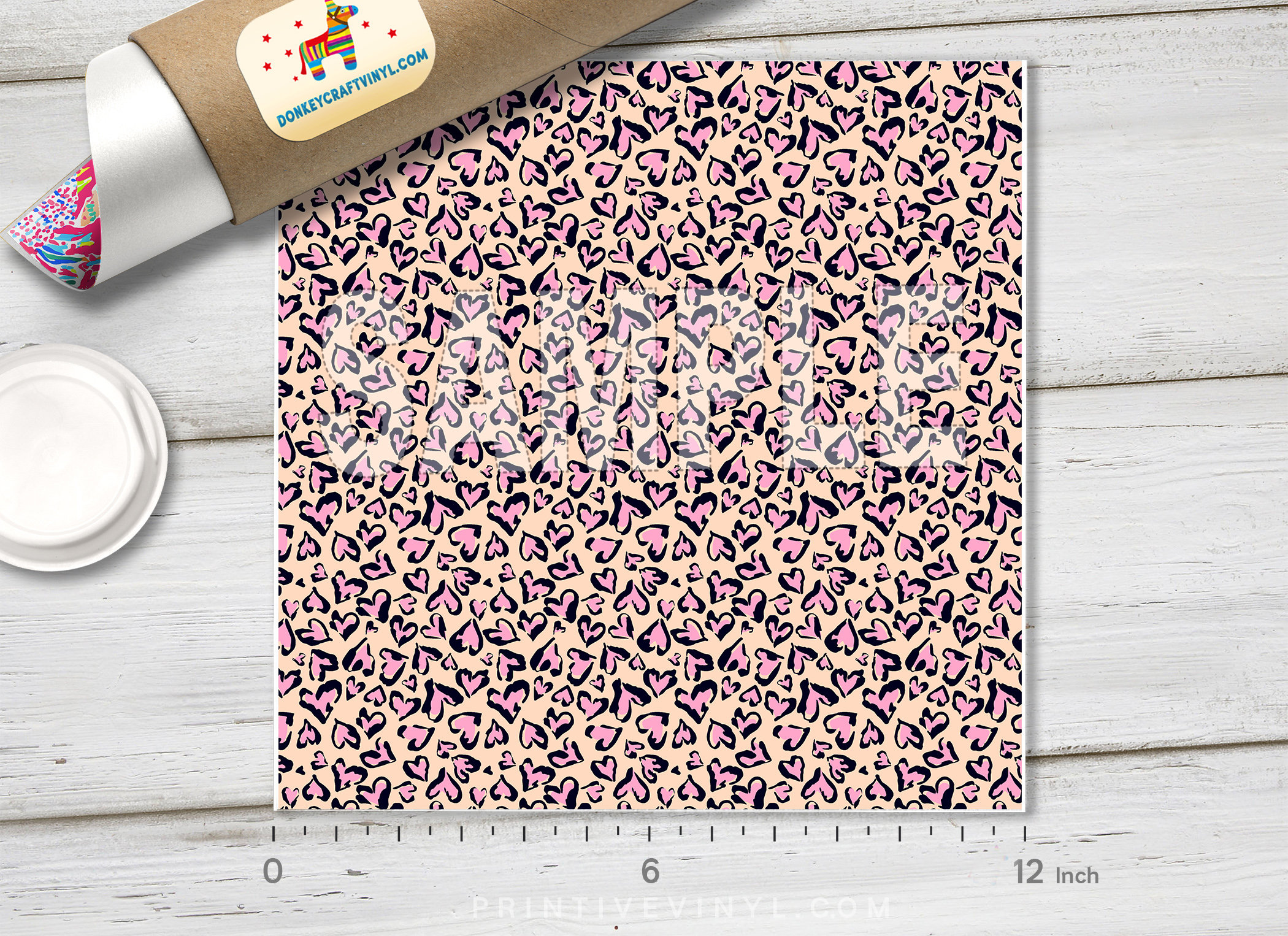 Love Heart Leopard Patterned HTV Iron on Vinyl Siser Heat - Etsy