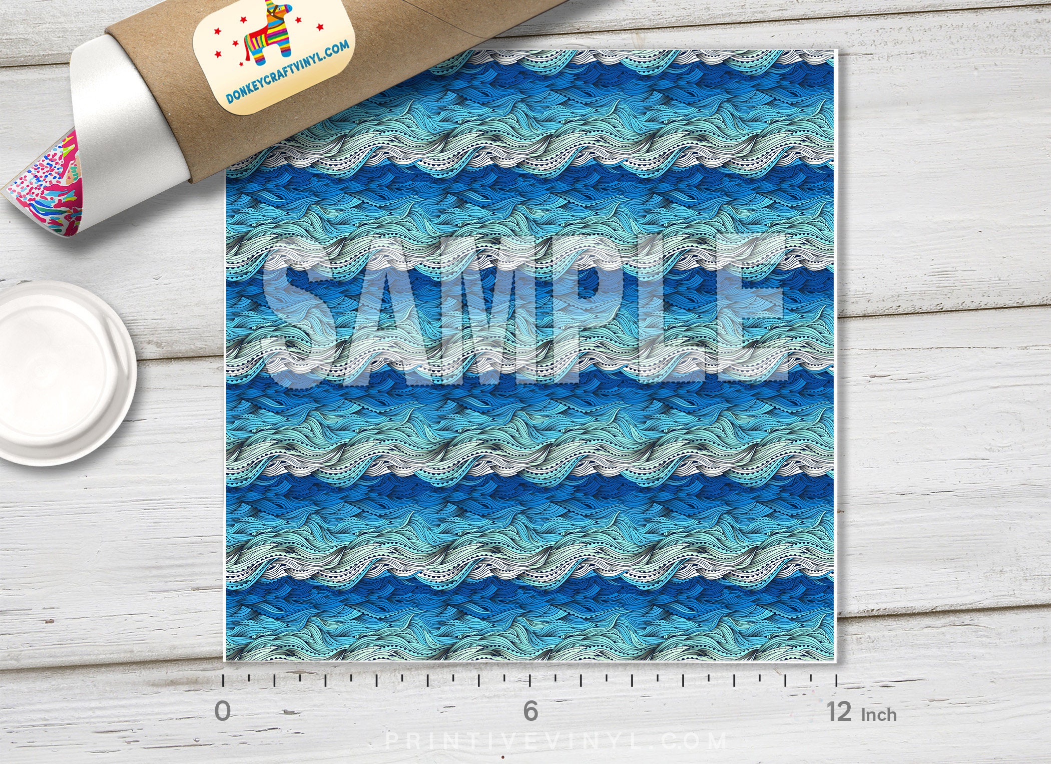 Abstract Blue Wave Printed HTV, Pattern Vinyl, Iron on Vinyl, Glitter ...