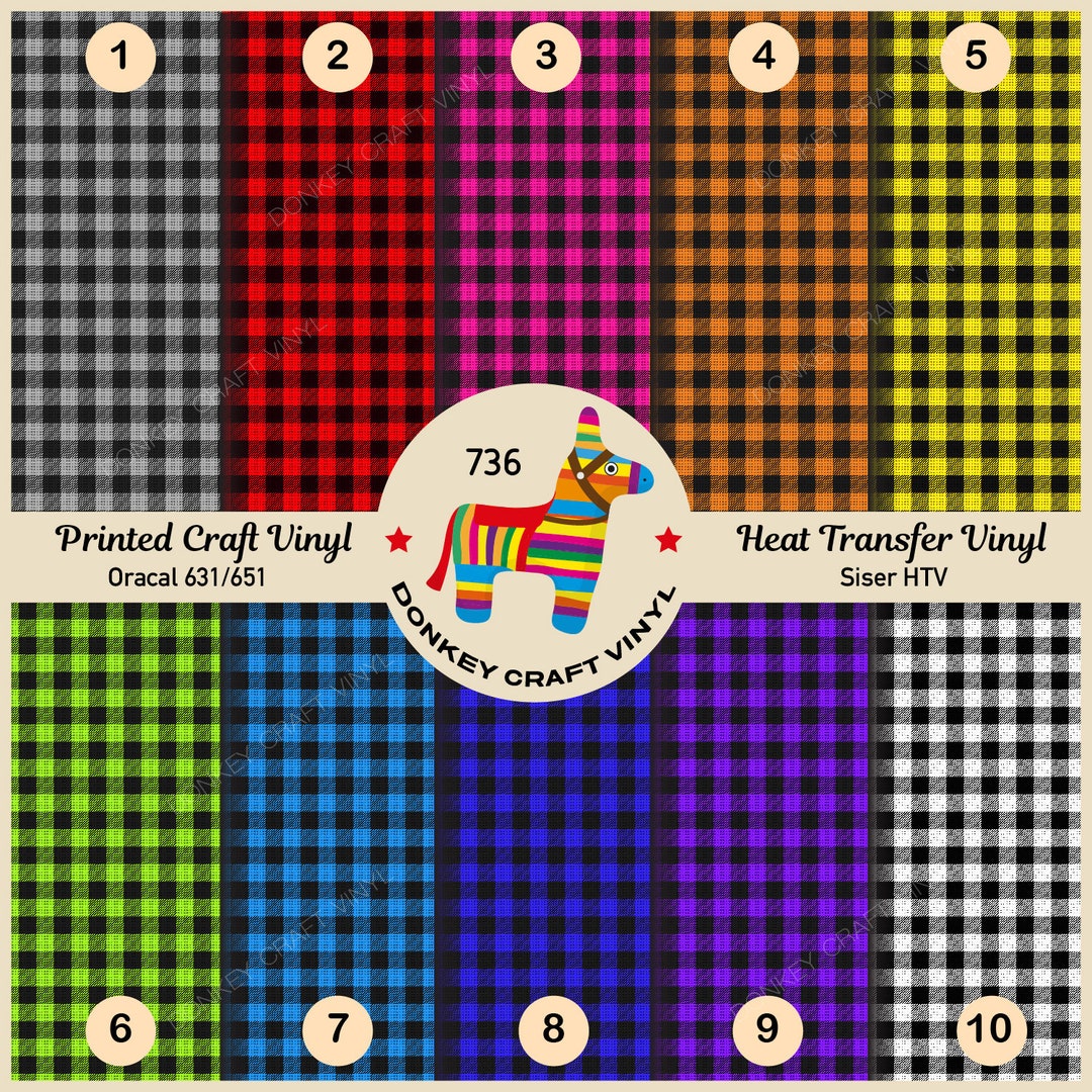 Gingham Checker Plaid HTV, Pattern HTV, Pattern Vinyl, Iron on Vinyl ...