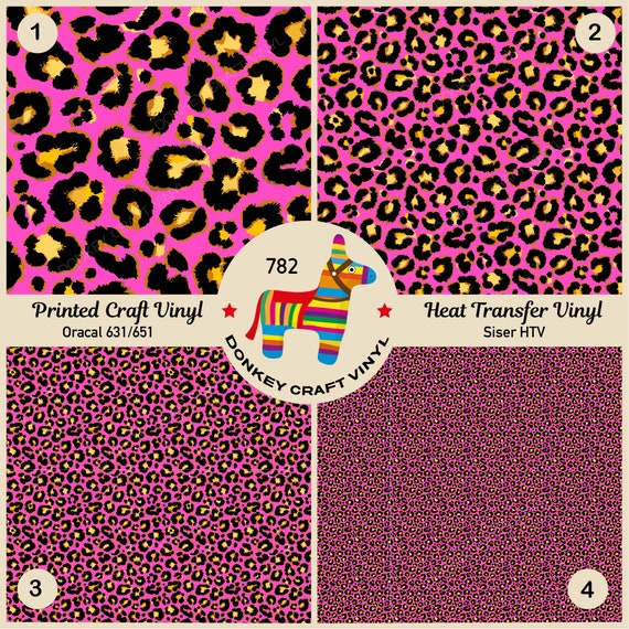 Pink Leopard Camouflage Printed HTV Pattern Glitter HTV - Etsy