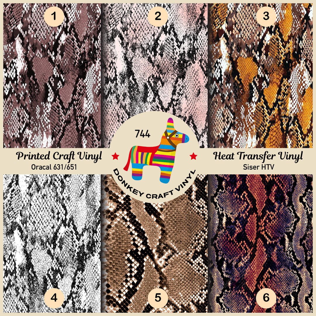 Patterned Vinyl | Python Skin, Snake Skin Pattern Printed HTV, Iron on ...