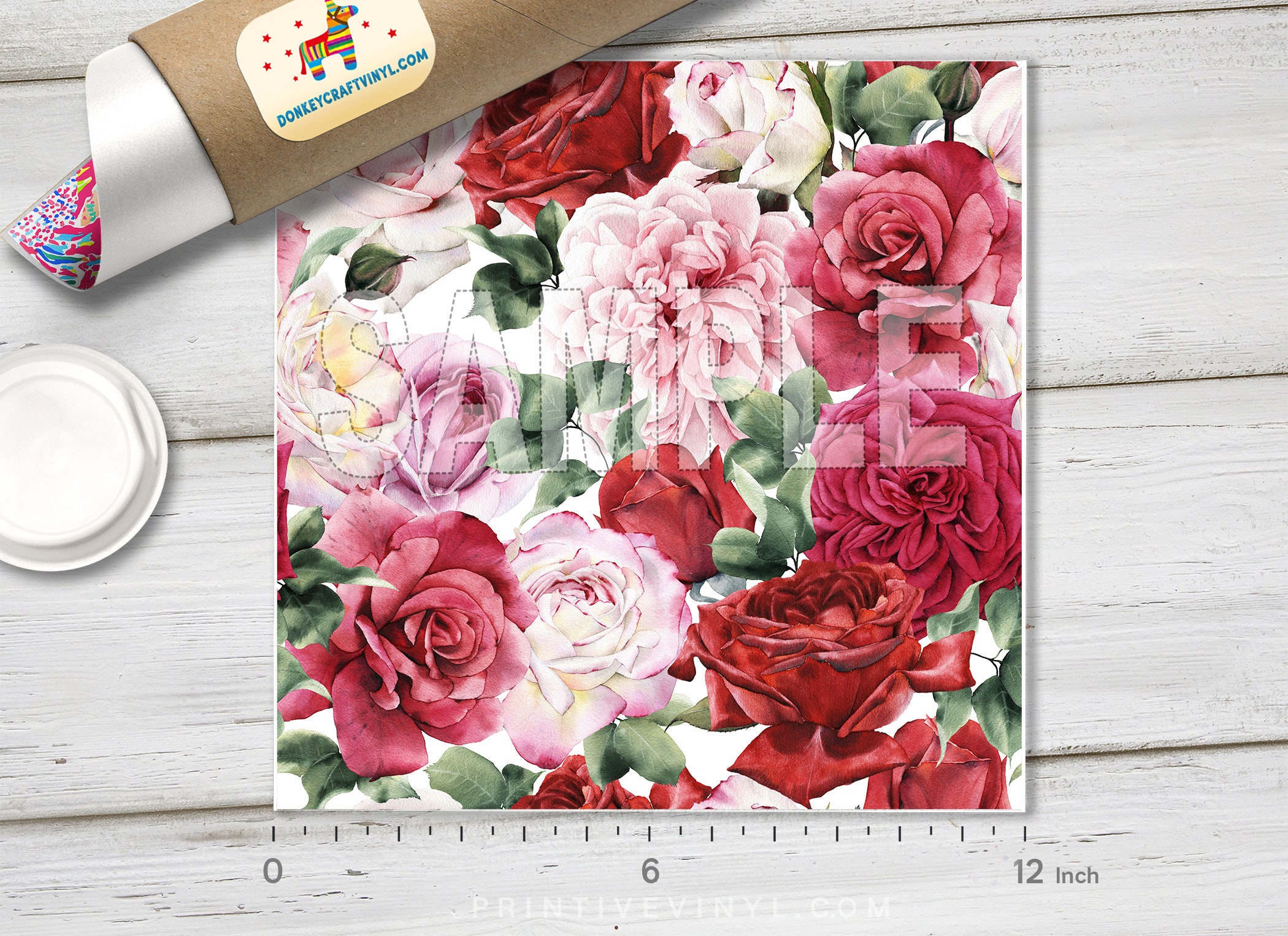 Watercolor Flowers Printed HTV, Pattern Vinyl, Iron on Vinyl, Glitter ...