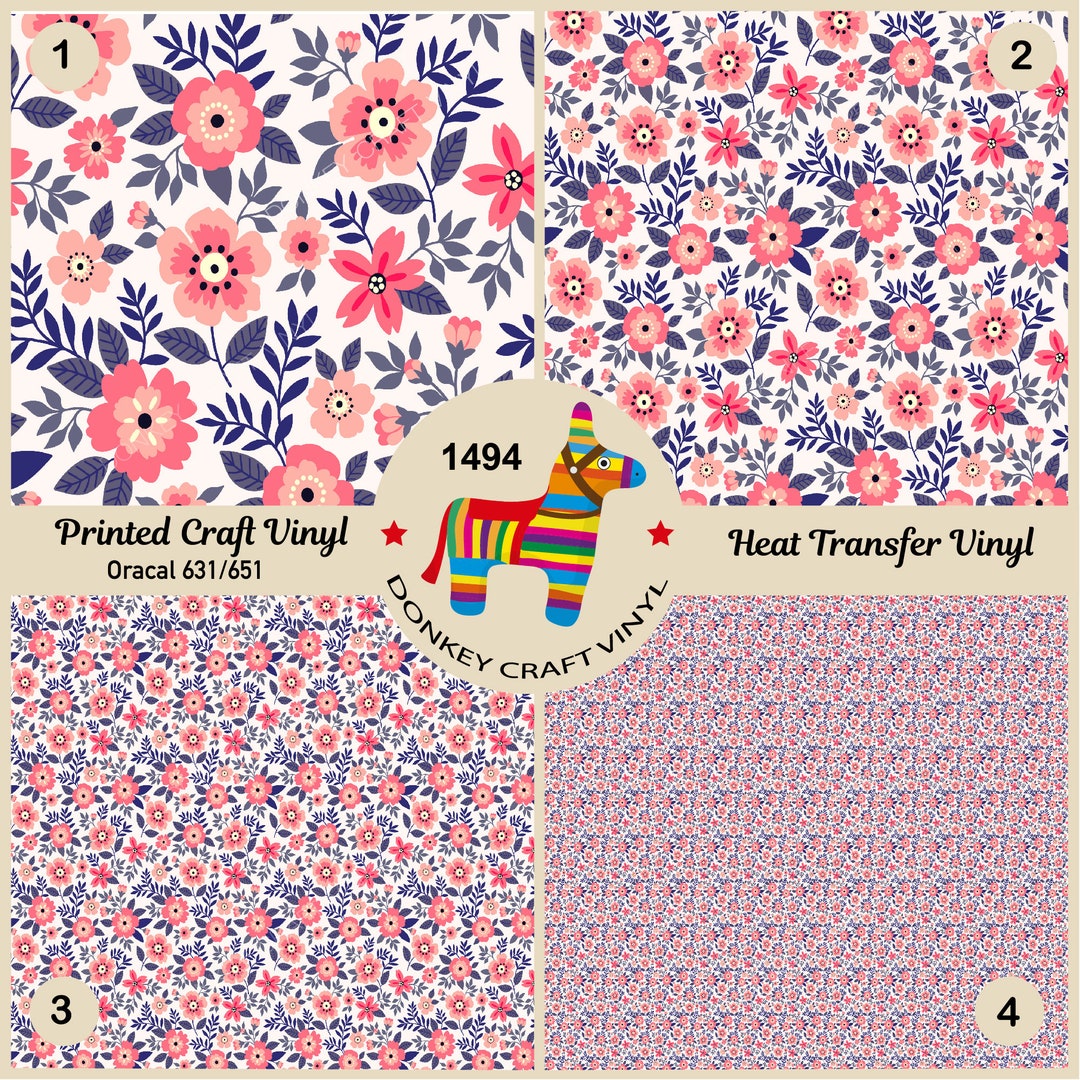 Small Flower Printed HTV, Pattern Vinyl, Patterned HTV, Iron on Vinyl ...