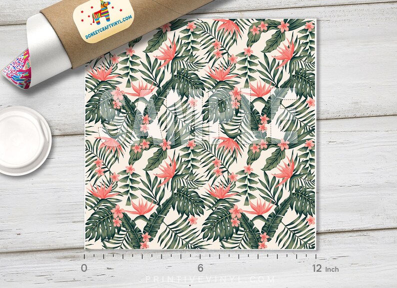 Tropical Palm Leaves Printed HTV Pattern Vinyl Iron on - Etsy