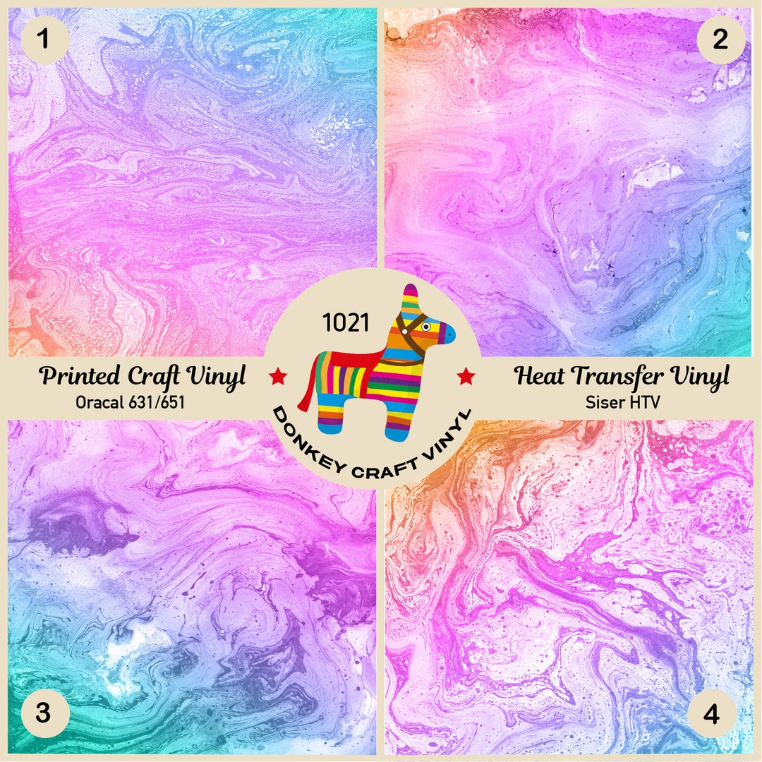 Abstract Iridescent Marbling Oil Slick Printed HTV, Pattern HTV, Iron ...