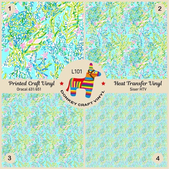 Green Tropical Printed Vinyl Glitter HTV Patterned Iron on | Etsy