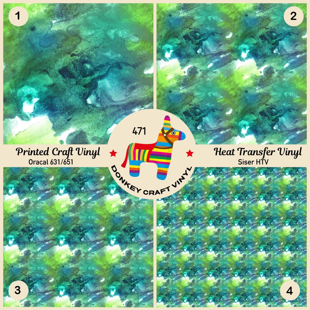 Green Abstract Watercolor Ombre Printed HTV Pattern Vinyl - Etsy