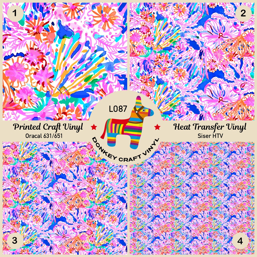 Tropical Pattern Vinyl, Glitter HTV, Patterned Iron on Vinyl, Faux ...