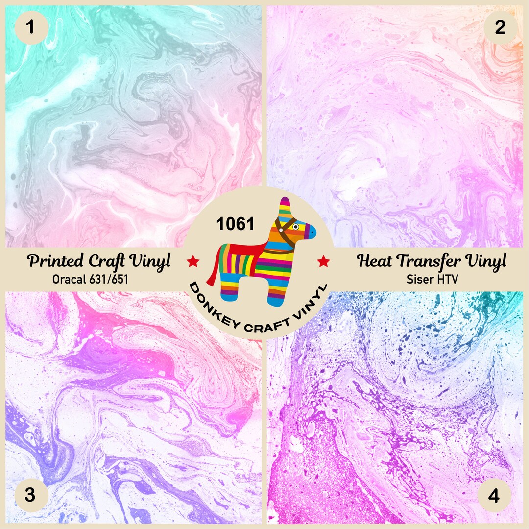 Abstract Pastel Color Marble Printed HTV, Pattern HTV, Iron on Vinyl ...