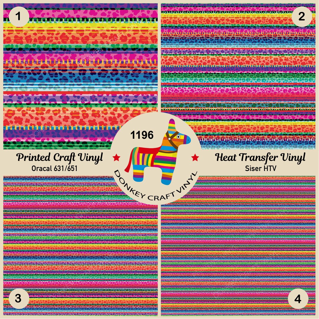 Serape and Leopard Pattern HTV, Printed Vinyl, Faux Leather, Puff Heat ...