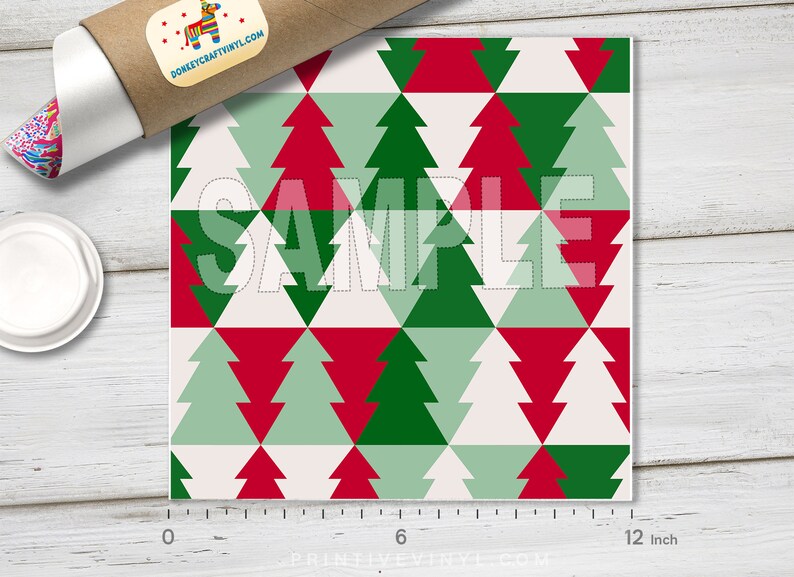 Christmas Tree Printed HTV, Pattern Vinyl, Glitter HTV, Faux Leather ...