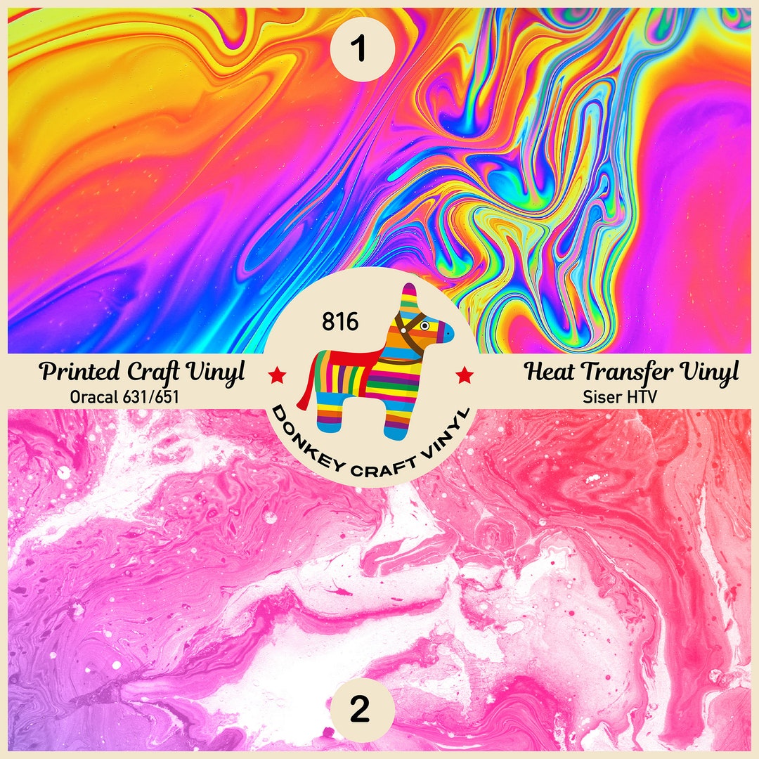 Rainbow Iridescent Oil Printed HTV, Glitter Patterned Vinyl, Faux ...