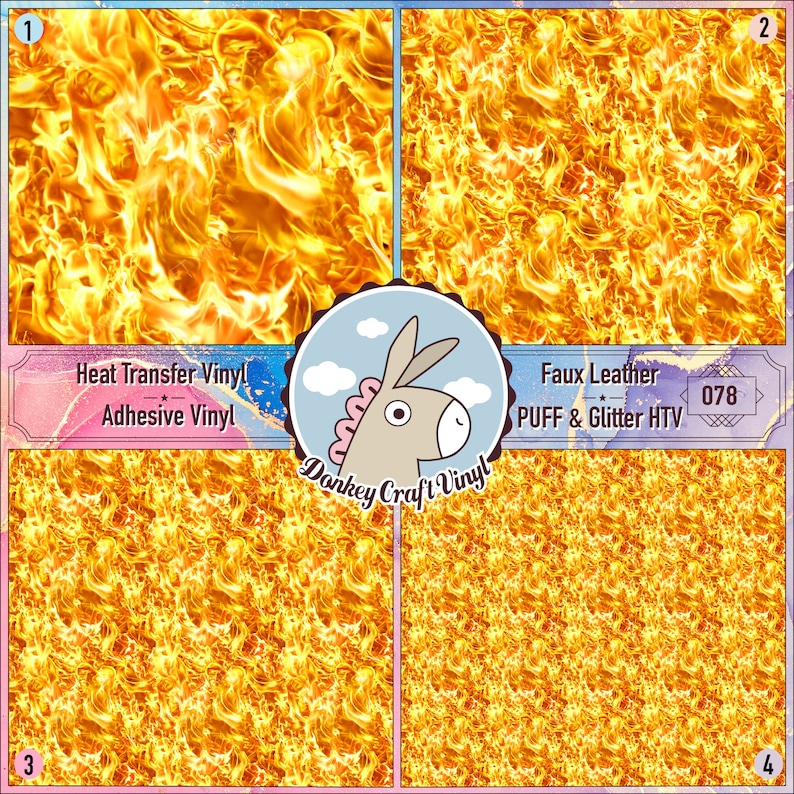 Blaze Fire Flame Printed HTV, Pattern Vinyl, Iron on Vinyl, Printed ...