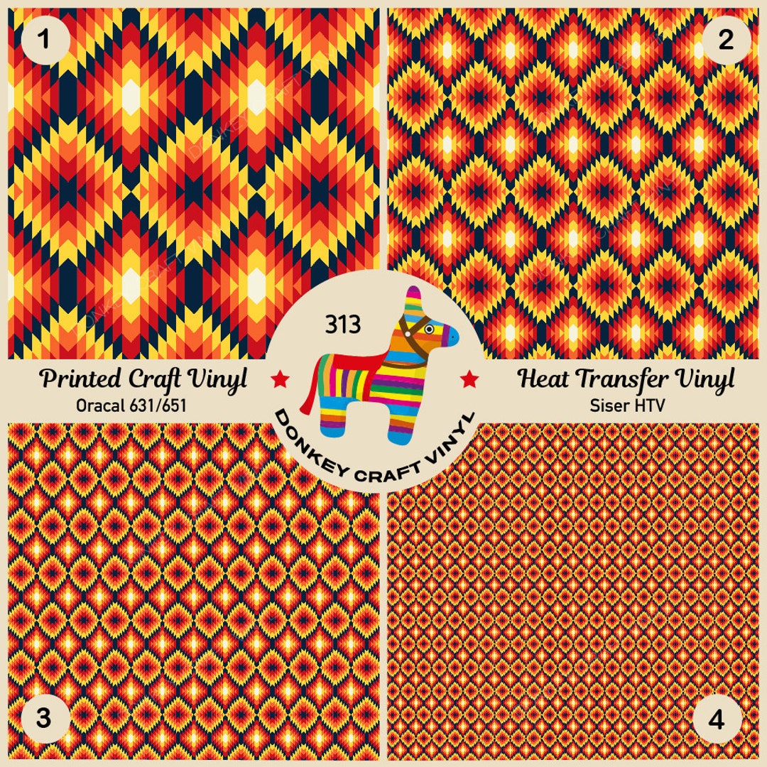Tribal Aztec Indian Pattern Printed HTV, Pattern Vinyl, Iron on Vinyl ...