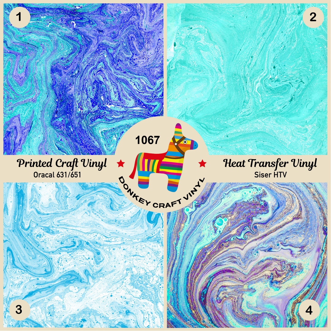 Abstract Turquoise Marble Printed HTV, Pattern HTV, Patterned Iron on ...