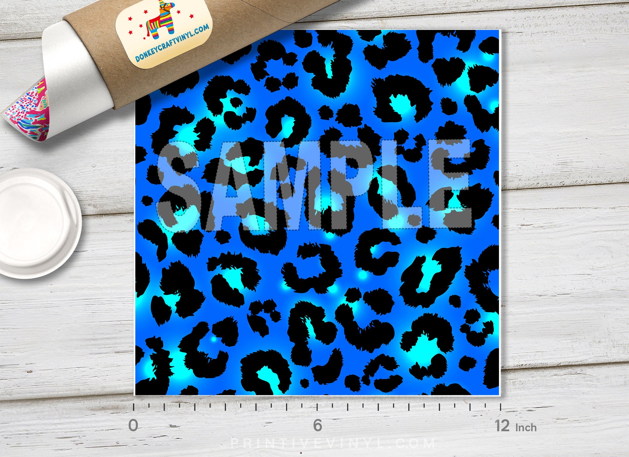 Patterned Vinyl Blue Leopard Printed HTV Iron on Vinyl - Etsy