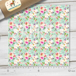 Watercolor Flowers Printed HTV, Pattern Vinyl, Patterned HTV, Glitter ...