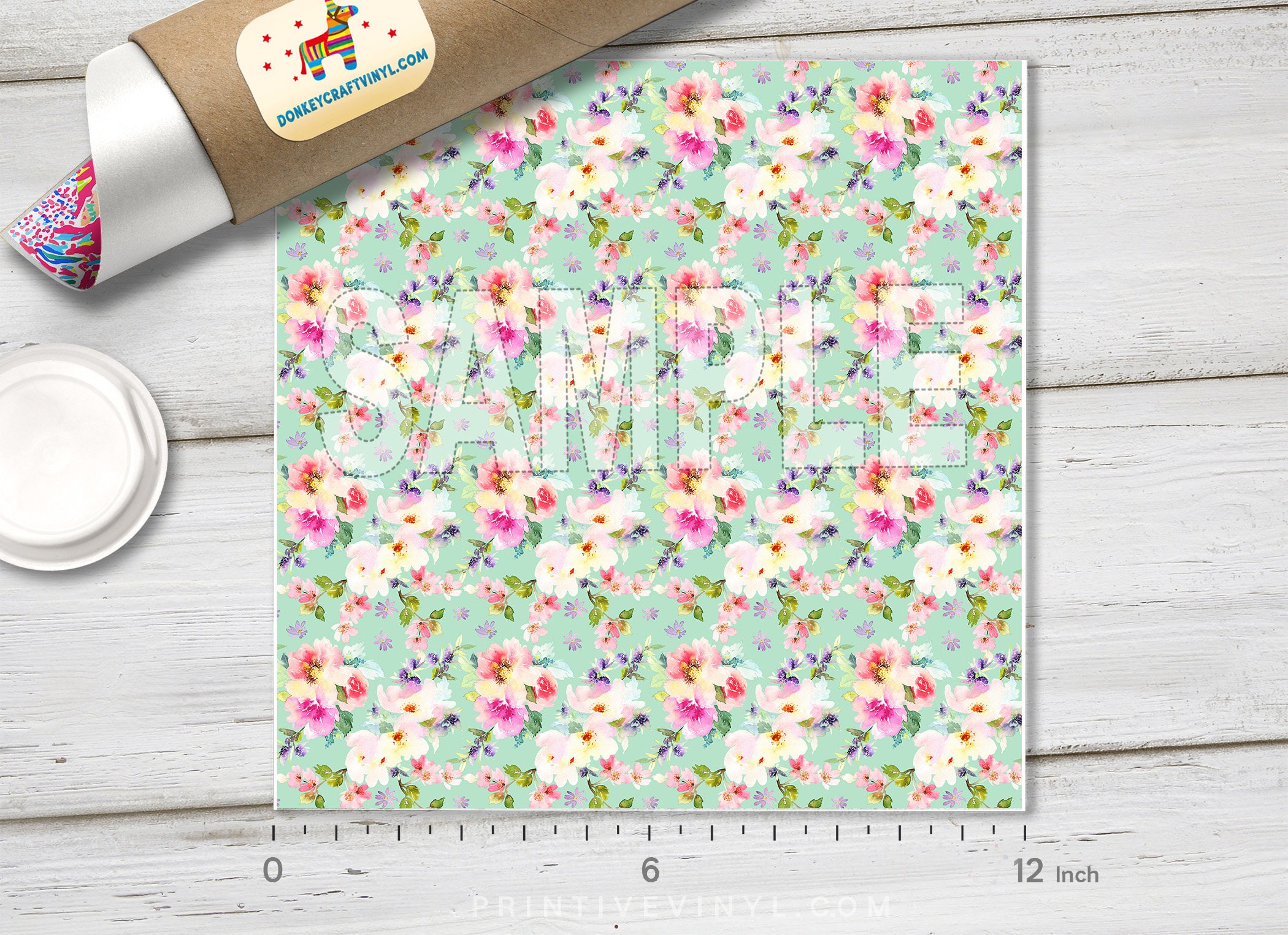 Watercolor Flowers Printed HTV, Pattern Vinyl, Patterned HTV, Glitter ...