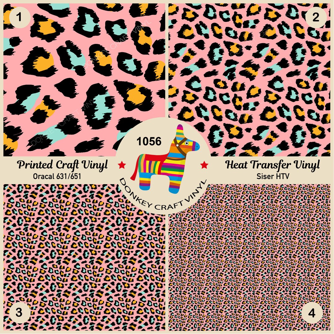 Pink Leopard Cheetah Animal Printed HTV, Patterned Vinyl, Iron on Vinyl ...