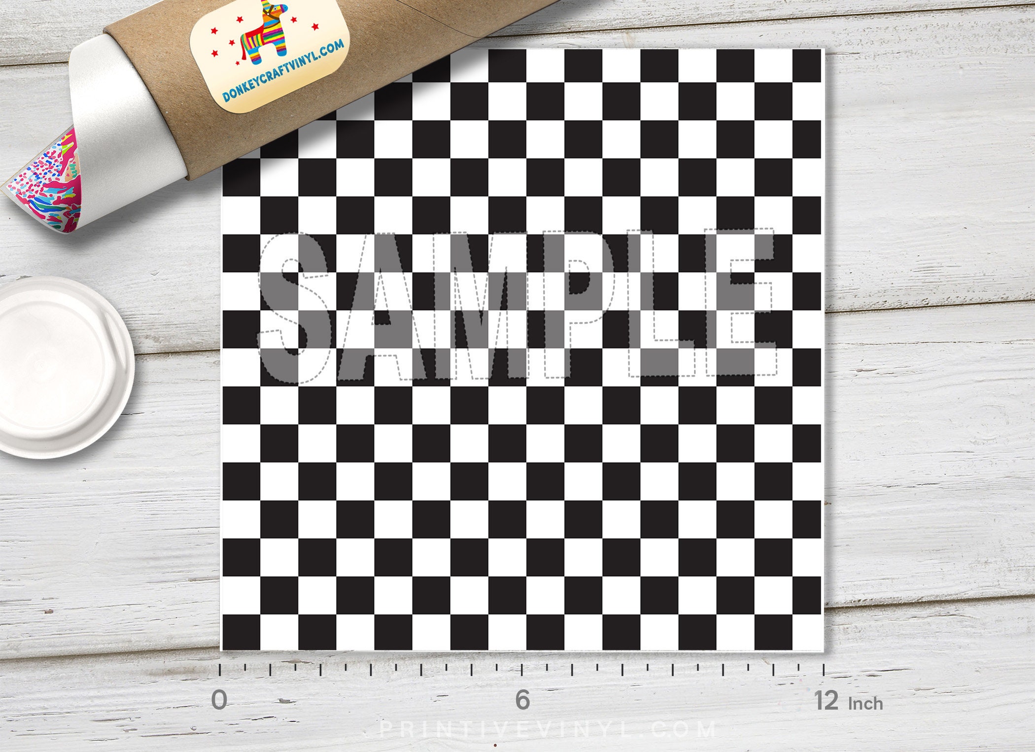 Black and White Checkerboard Patterned Vinyl Printed Vinyl - Etsy