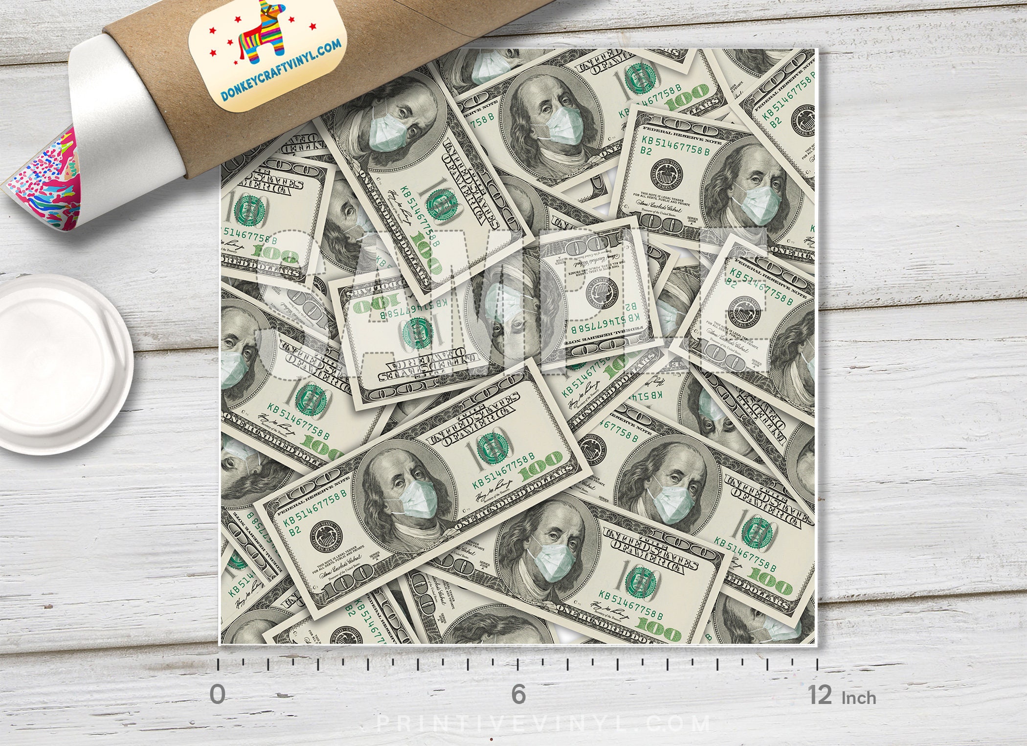 Hundred Dollar Bills Printed HTV Patterned HTV Pattern Vinyl | Etsy