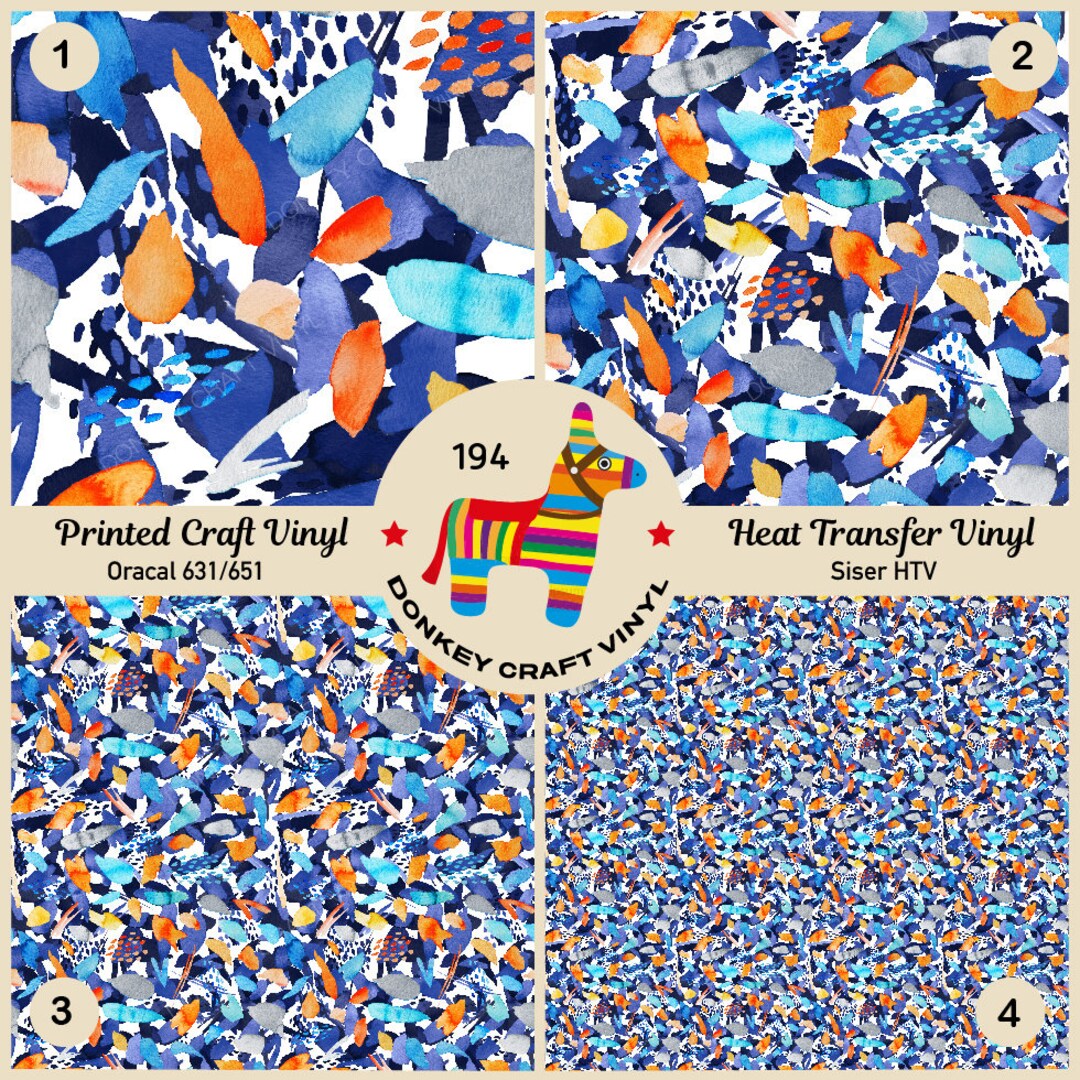 Abstract Splashes Lines Dots Printed HTV, Pattern Vinyl, Glitter HTV ...