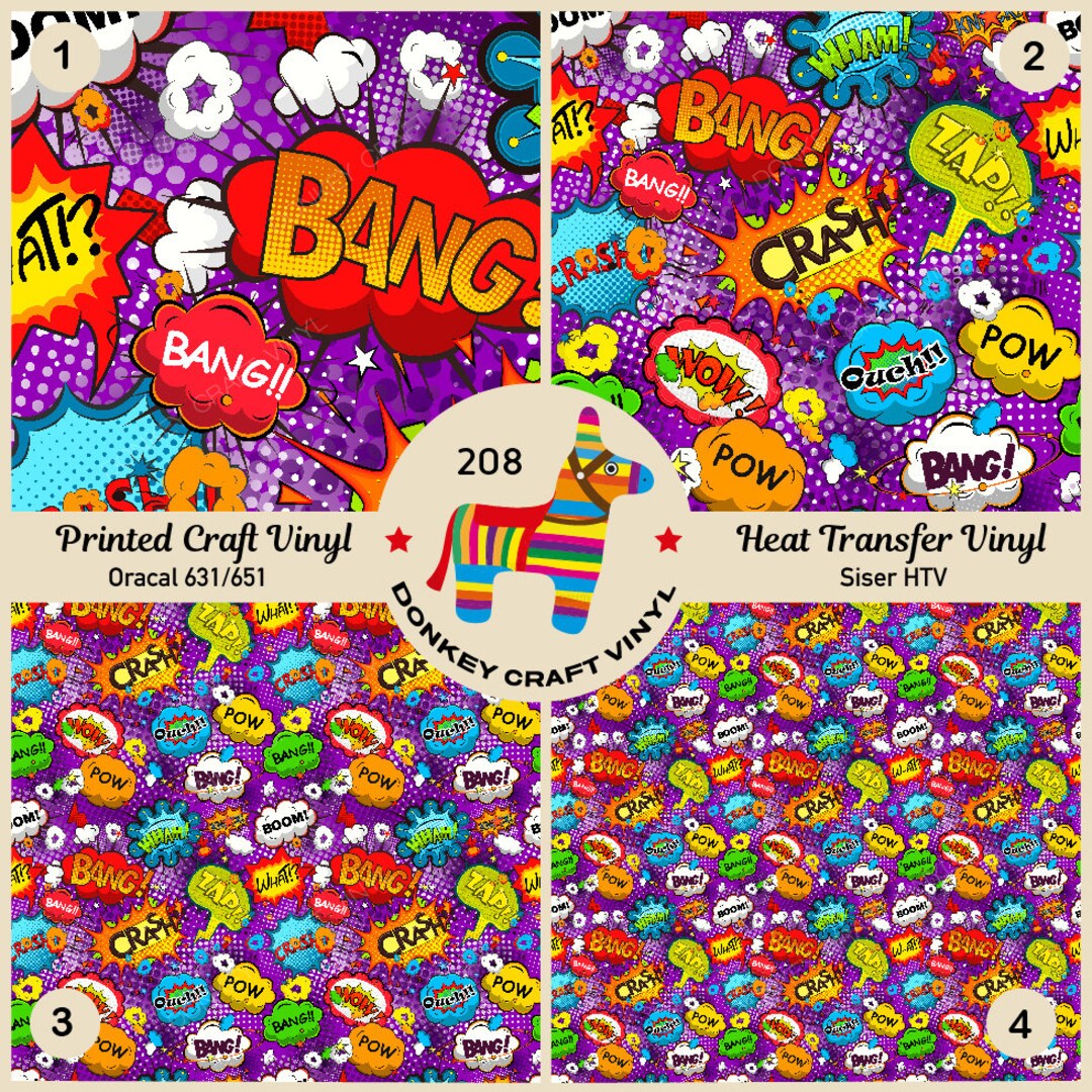 Comic Bubbles Printed HTV, Pattern Vinyl, Patterned Vinyl, Faux Leather ...