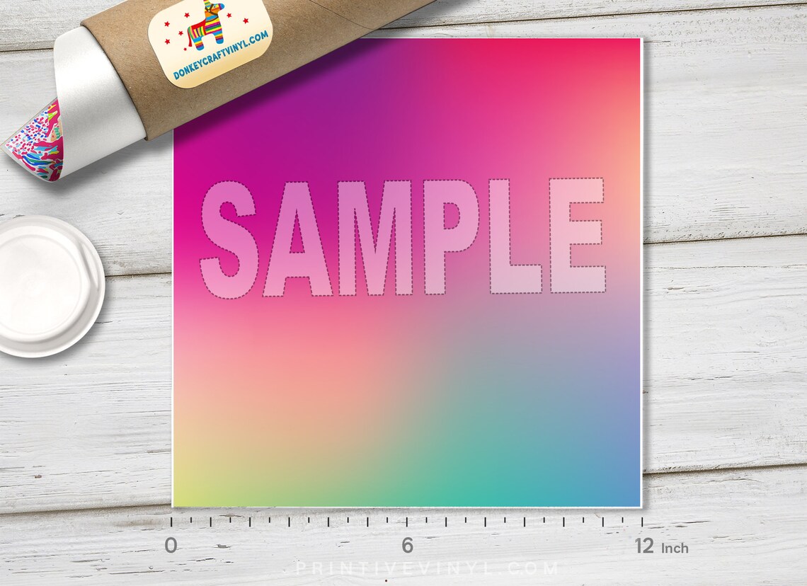 Abstract Gradient Ombre Printed HTV Pattern Vinyl Glitter - Etsy