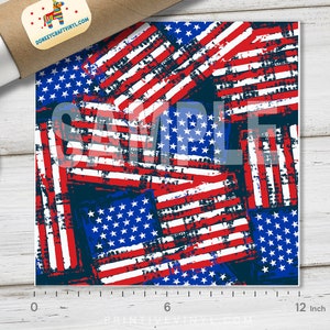 American Flag Printed HTV, Pattern Vinyl, Patterned HTV, Iron On, Faux ...